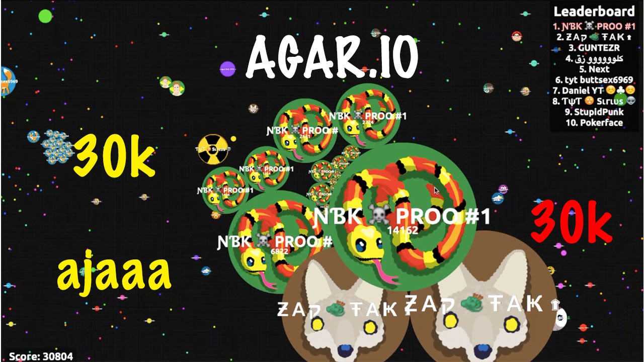 Agar.io Hack Bots 30k / GamePlay SplitTrick - YouTube
