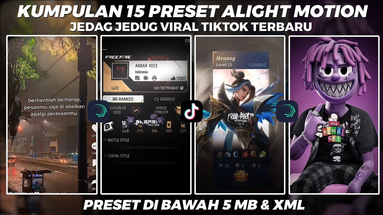 KUMPULAN 15 PRESET BASE ALIGHT MOTION JEDAG JEDUG TERBARU 2023 || VIRAL TIK TOK PRESET DI BAWAH ...