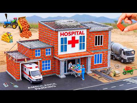 Hospital Burned | DIY Mini Tractor Rebuilds Fireproof 2-Story Brick Cement Hospital Science Project
