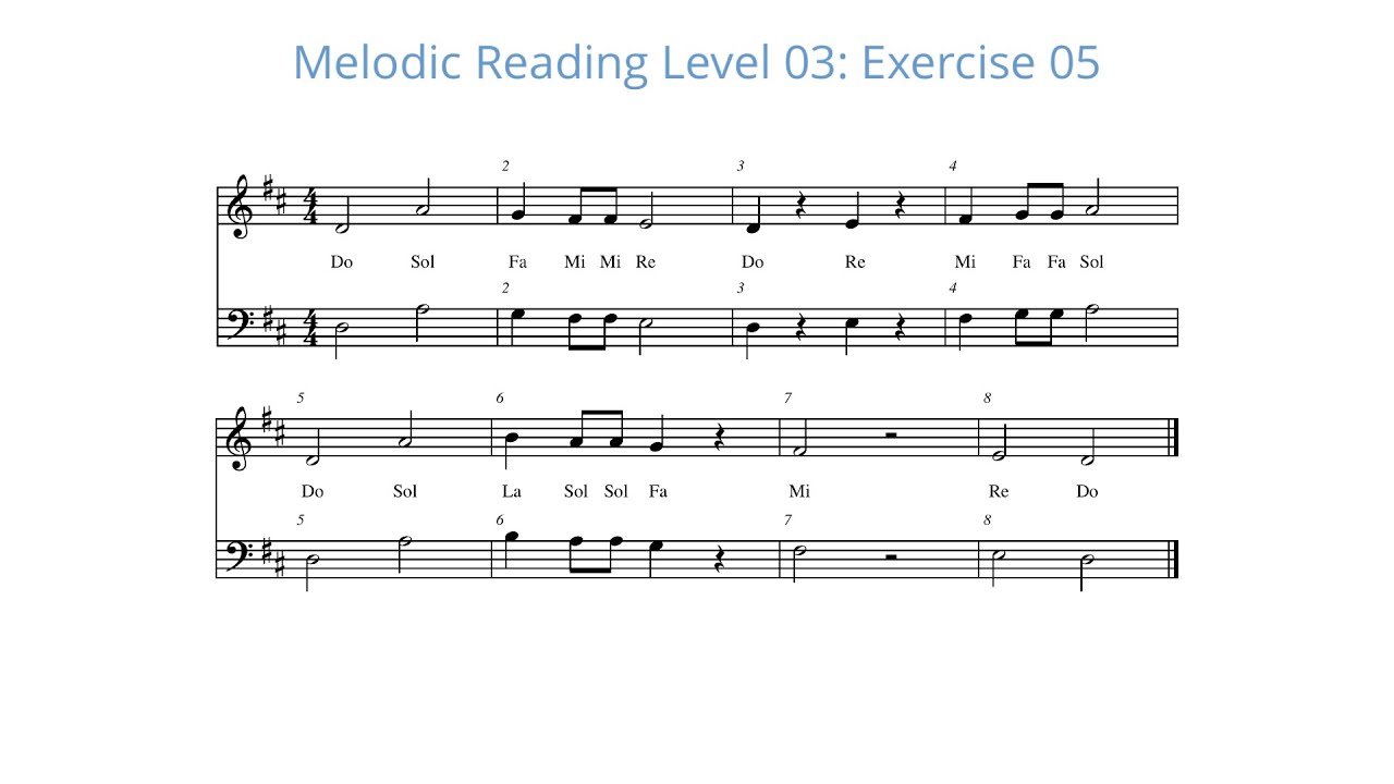 Melodic Reading Level Three : Exercise 05 - YouTube