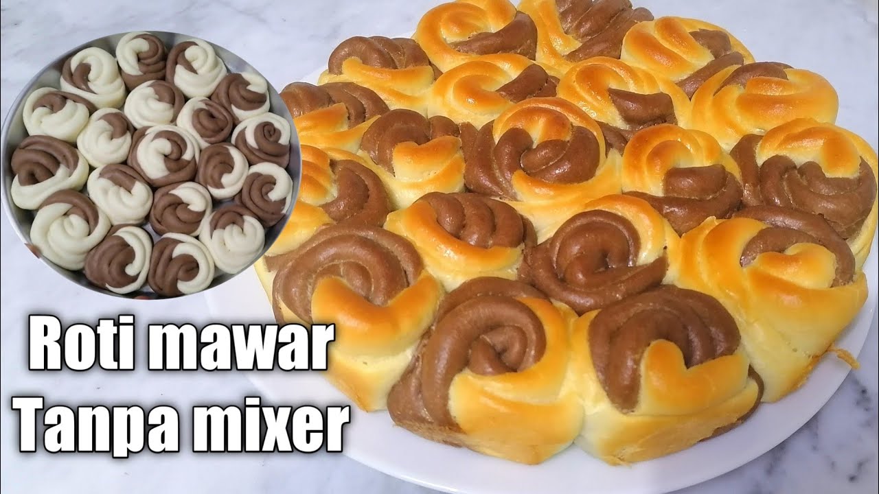 CARA MEMBUAT ROTI MAWAR||TANPA MIXER||TANPA TELUR|| - YouTube