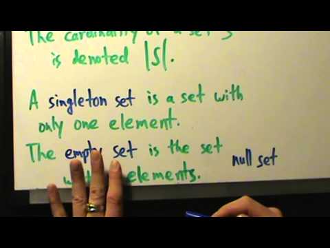 Intermediate Algebra - Cardinality, Singletons, the Empty Set - YouTube