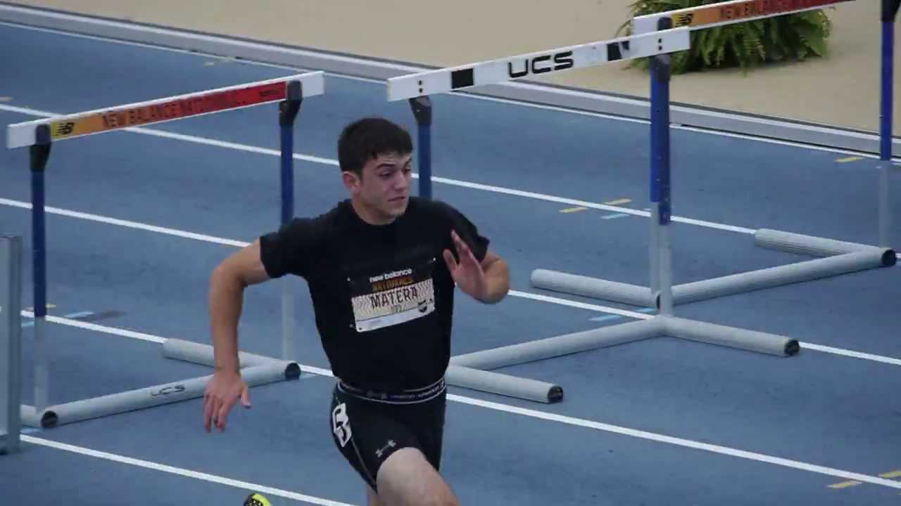 Thomas Matera anchor leg 110m hurdle relay Outdoor Nationals 6.15.13 ...