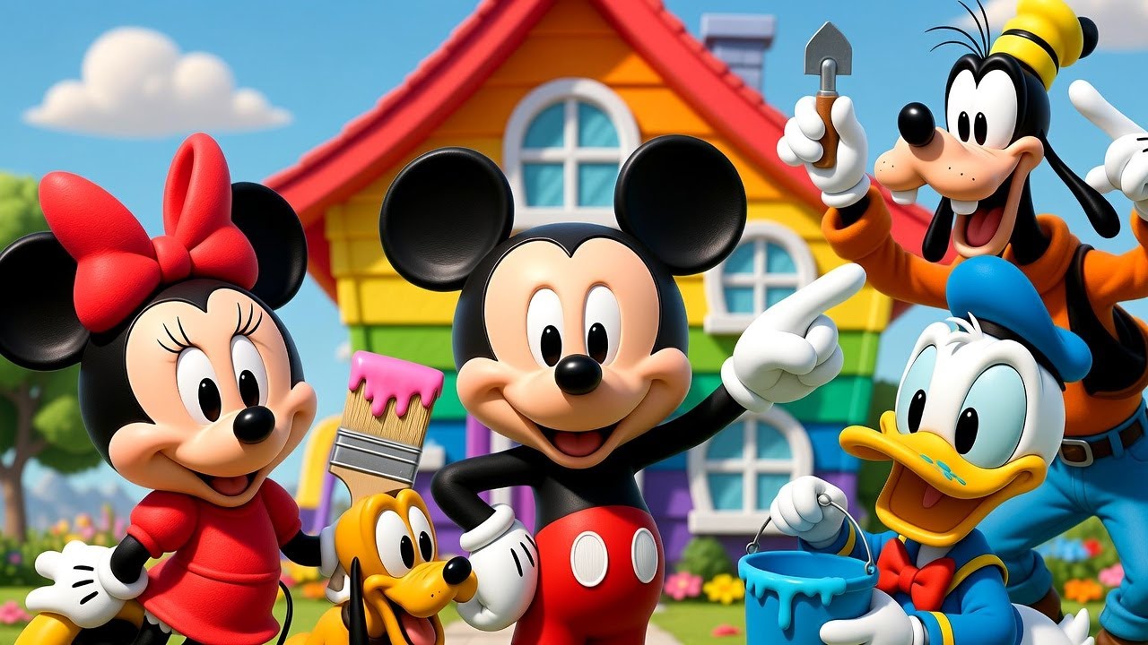 🏡🌈 Mickey Mouse and Friends Build a New Colorful House | Fun Kids Story ...
