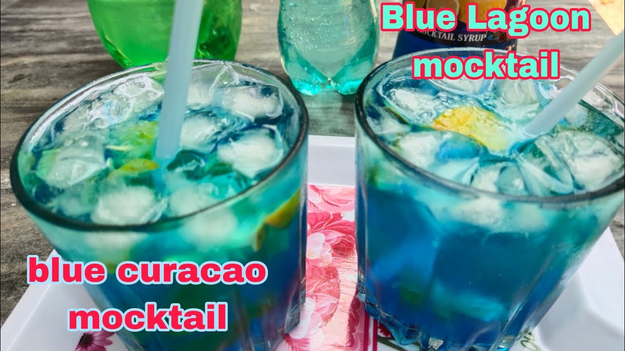 blue curacao mocktail // blue Lagoon mocktail.. - YouTube