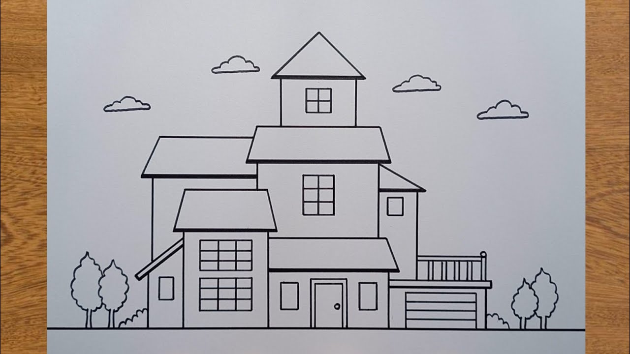 How to Draw a House | Easy For Beginners | House Drawing - YouTube