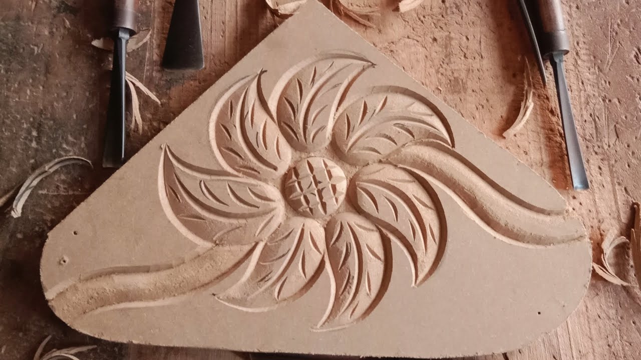 Flower wood carving for beginners flower work jk wood carving - YouTube