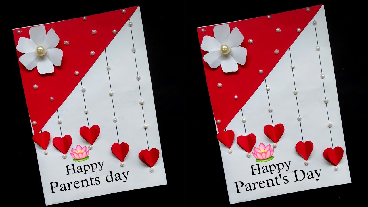 Greeting card for parents day/card making idea/happy parents day ...