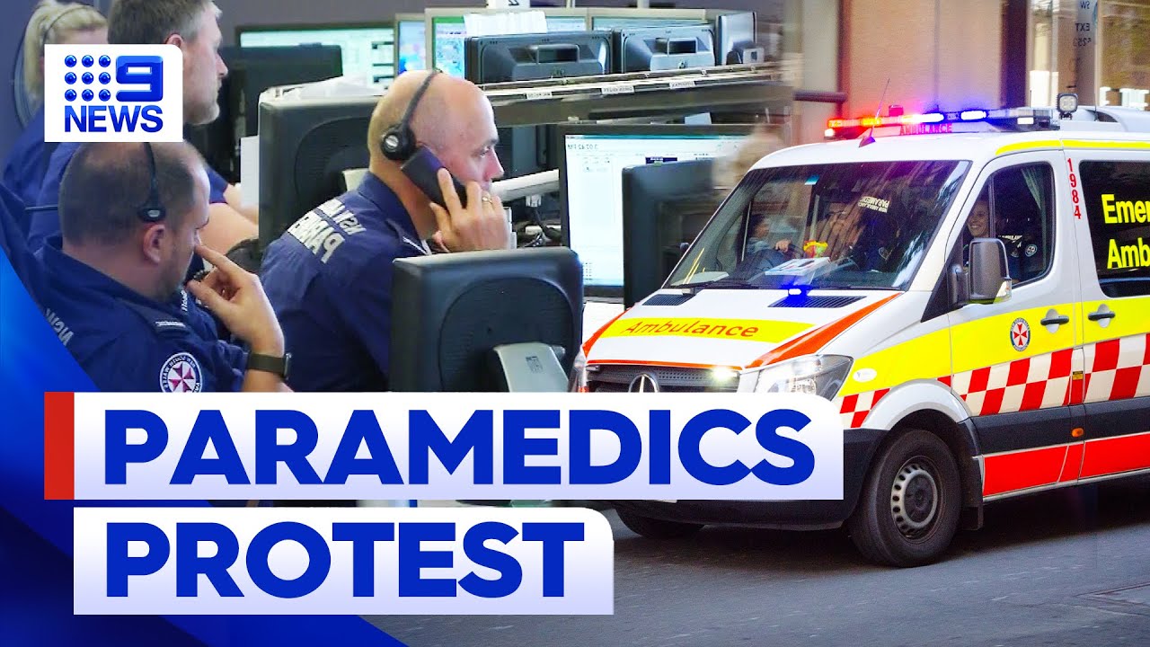Paramedics set to strike after pay dispute | 9 News Australia - YouTube