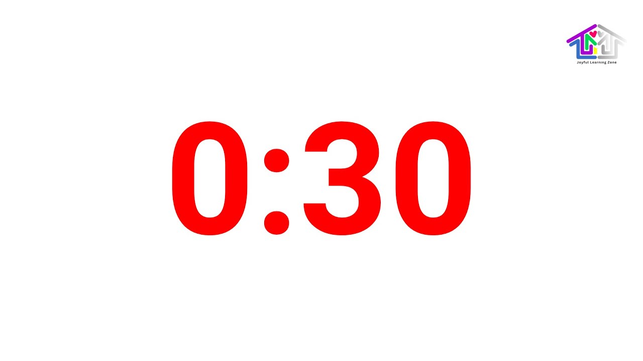 30-SECOND COUNTDOWN TIMER WITH ALARM| MINIMAL | RED 🤍🎼⏰ - YouTube
