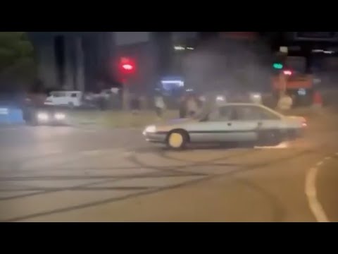 Australia’s Favourite LS1 VN Commodore Skidding A Mexican Intersection