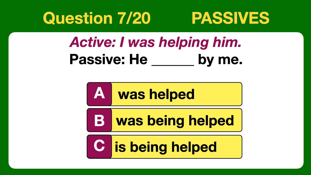 +20 Question Quiz on Passive Voice. PASSIVE VOICE. A2/B1 Level #english ...