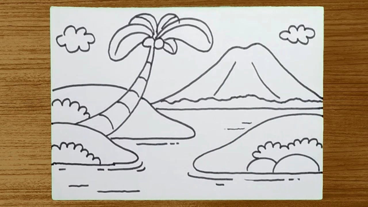 Menggambar Pemandangan Yang Mudah Sekali - Menggambar Mudah dan Simple ...