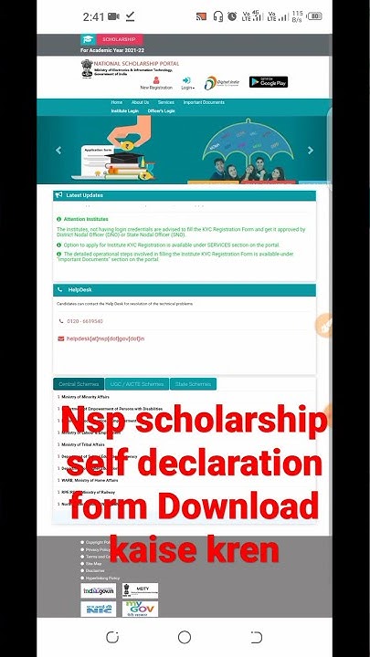 Nsp Scholarship Self Declaration Form L Nsp Scholarship Minority