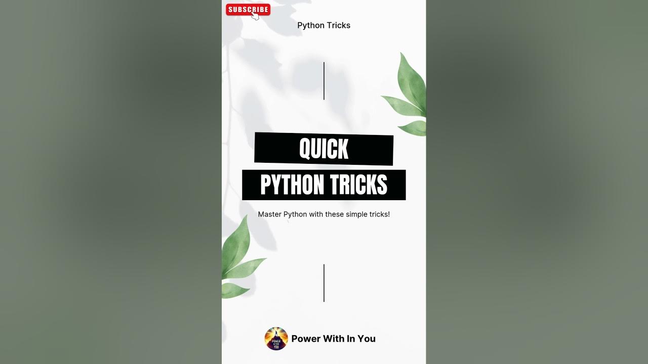 Quick Python Tricks | 3 Python Tricks | Master Python with simple yet powerful techniques - YouTube