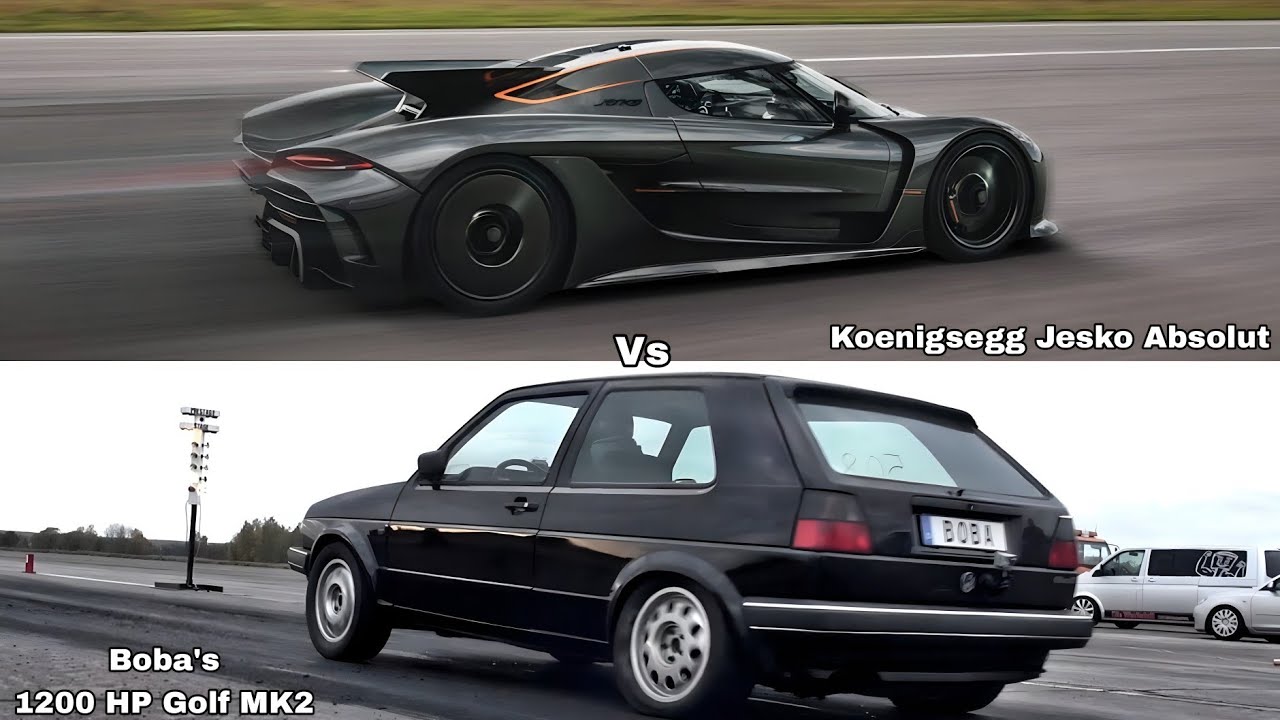 1200 HP Boba's Golf MK2 Vs Koenigsegg Jesko Absolut 0-300 km/h ...