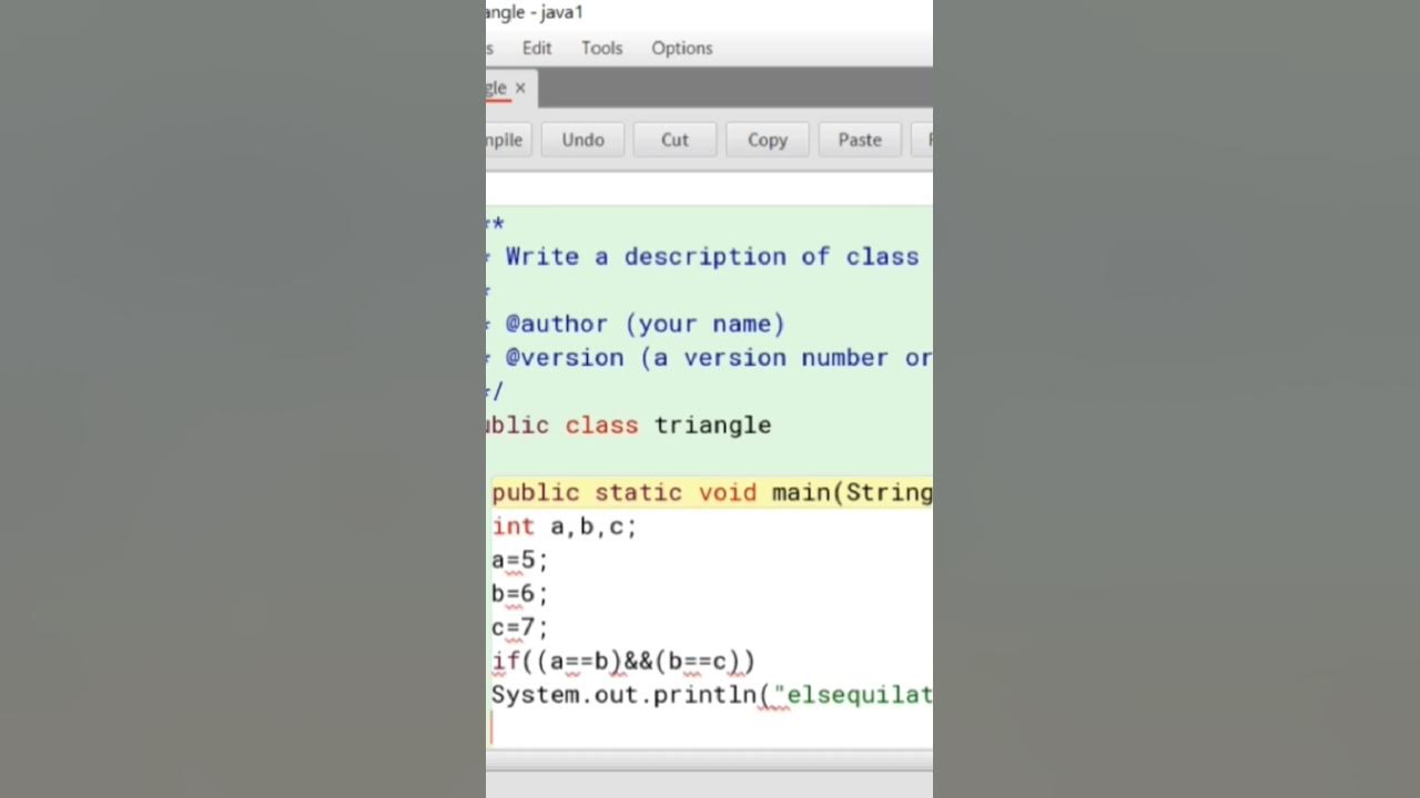 WAP in Java to accept sides of triangle n display whether it is eqilateral, Isosceles or scalene ...