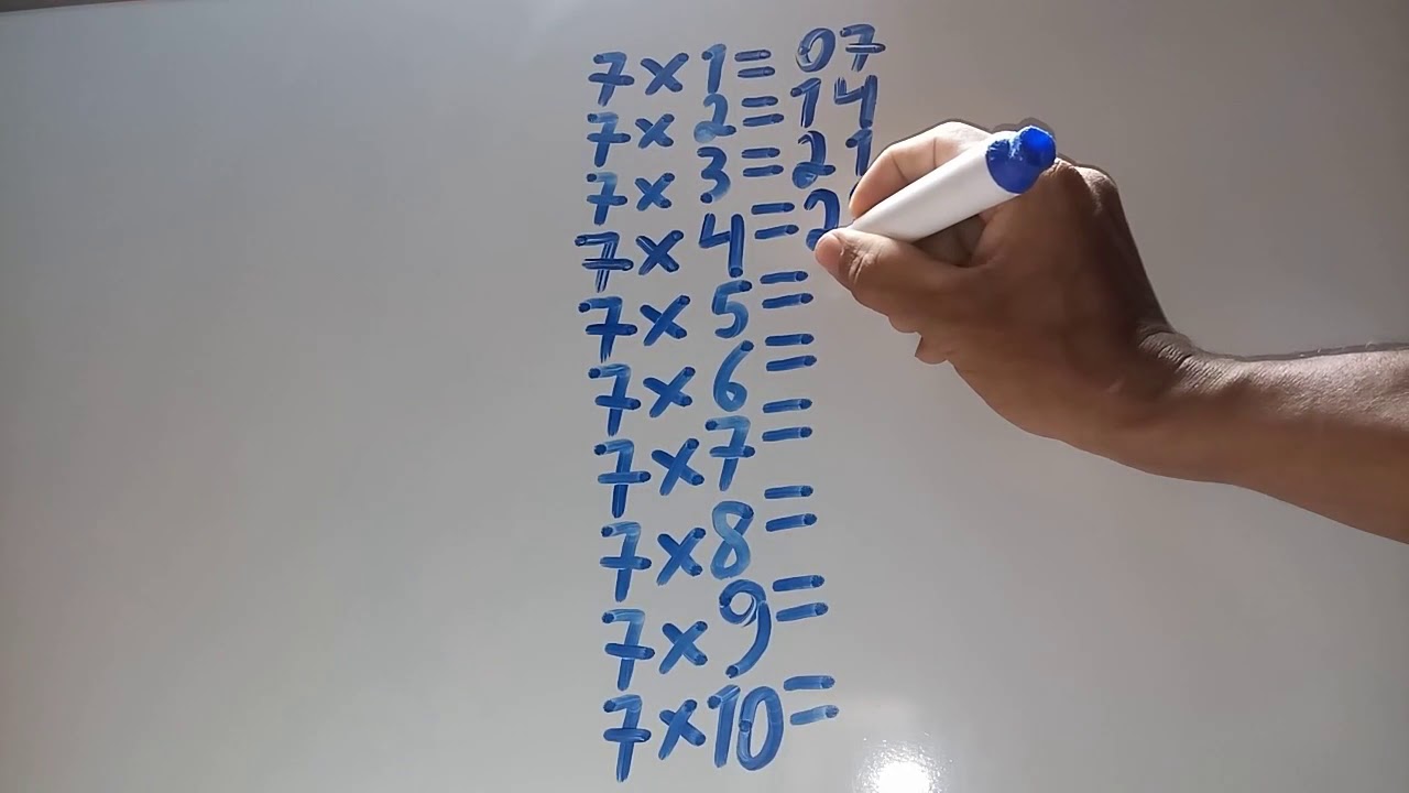 como aprender a tabuada do 7 rápida e fácil - YouTube