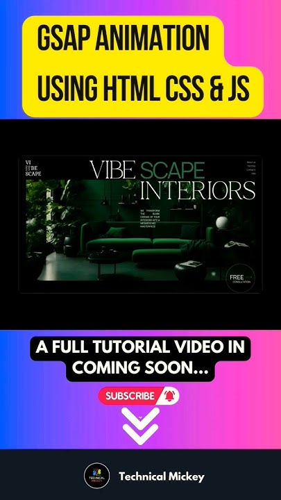 GSAP ANIMATION USING HTML CSS & JS | GSAP - YouTube
