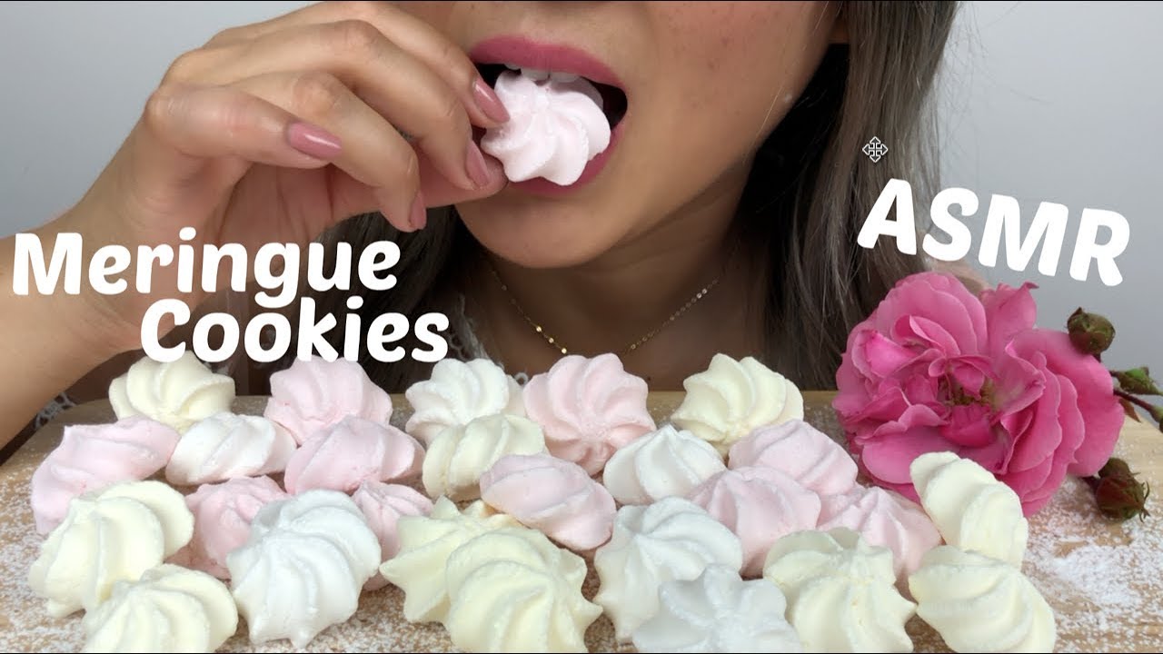 Meringue Cookies | ASMR *NO Talking Soft Crunch Eating Sounds | N.E Let ...