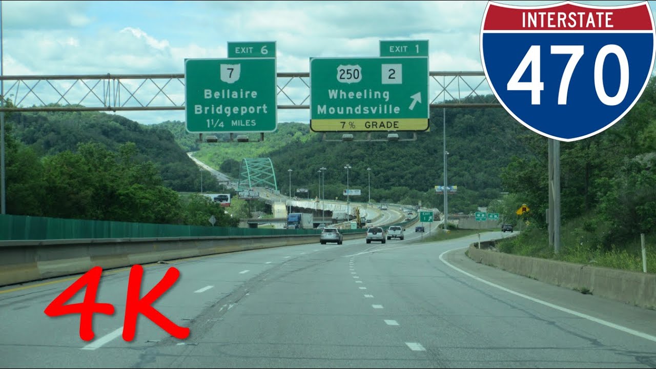 ⁴ᴷ Interstate 470 (Wheeling, WV) westbound [4K VIDEO] - YouTube