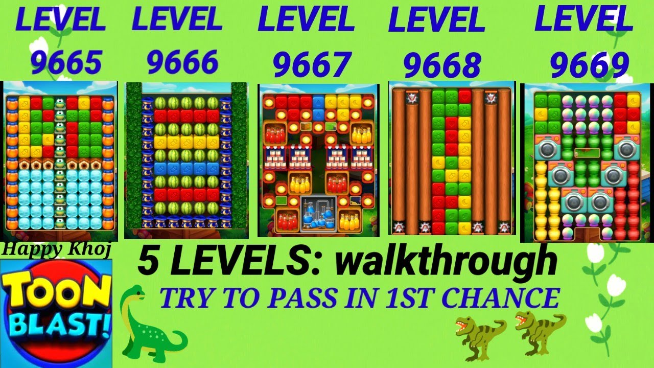 Toon Blast - Levels 9665-9669 (Toon Blast Walkthrough) - YouTube