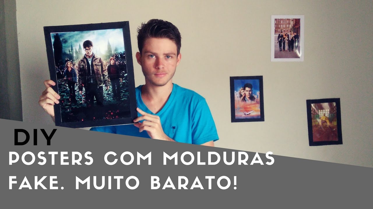 DIY 4 - APRENDA A FAZER POSTERS BARATOS COM MOLDURA FAKE - YouTube