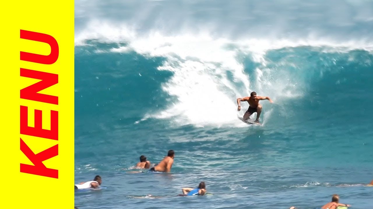 Sandy Beach bodyboarding waves- June 28, 2013- getting bigger - YouTube