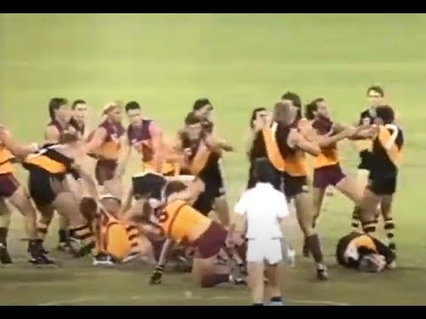 AFL Fight/Melee all in all brawl Brisbane Bears VS Richmond - YouTube