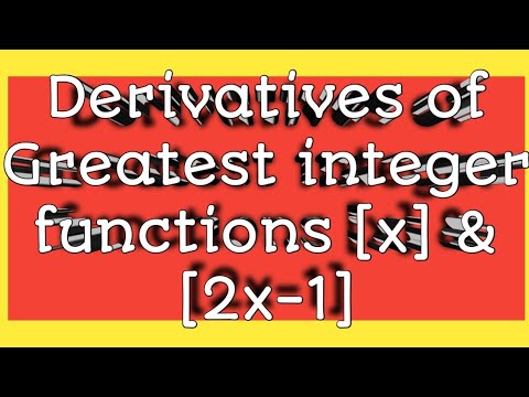 differentiation of greatest integer functions - YouTube