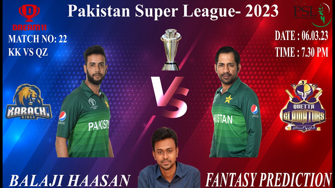 PSL T20, 2022 – Match No 22 , KK vs QG , Balaji Haasan - YouTube