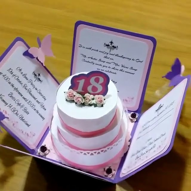 Exploding Box 18th Birthday Invitation - YouTube