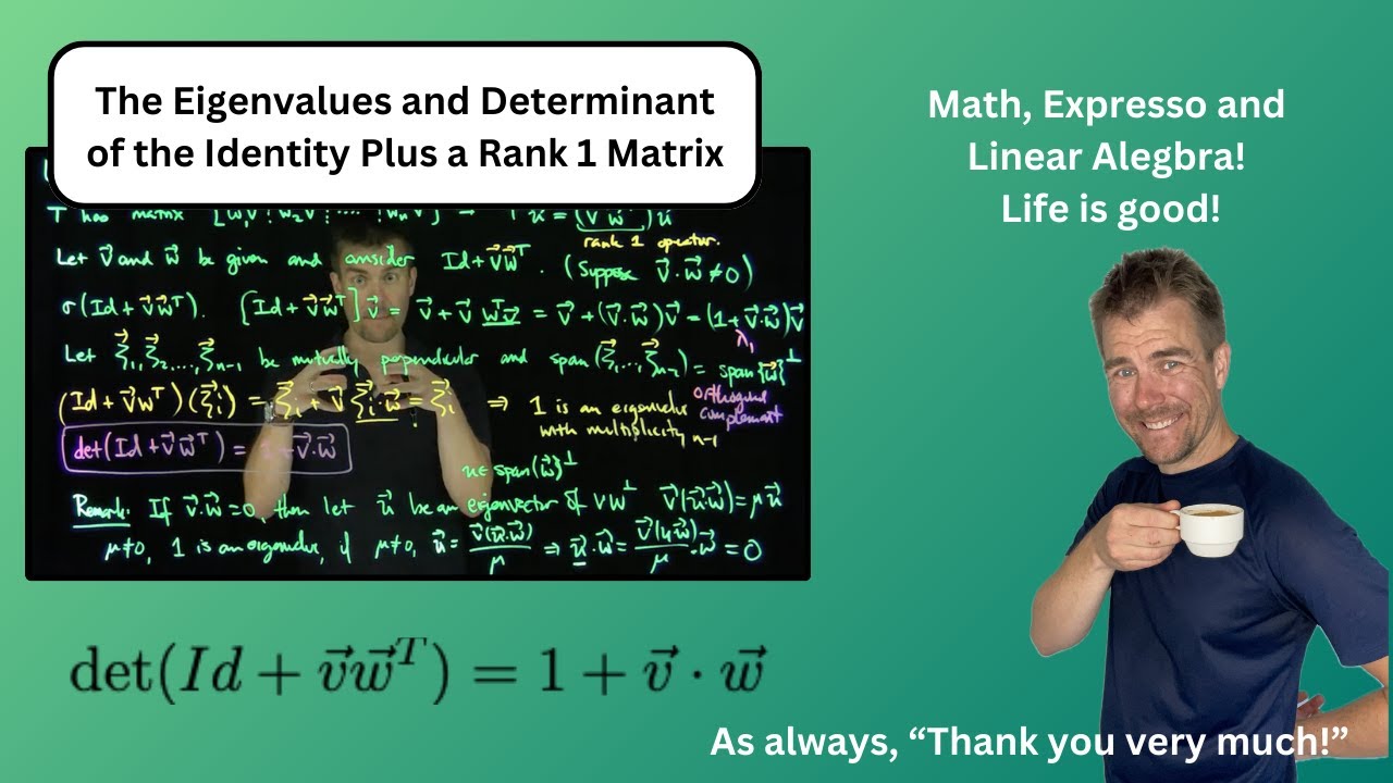 The Identity Matrix Plus a Rank One Perturbation - YouTube