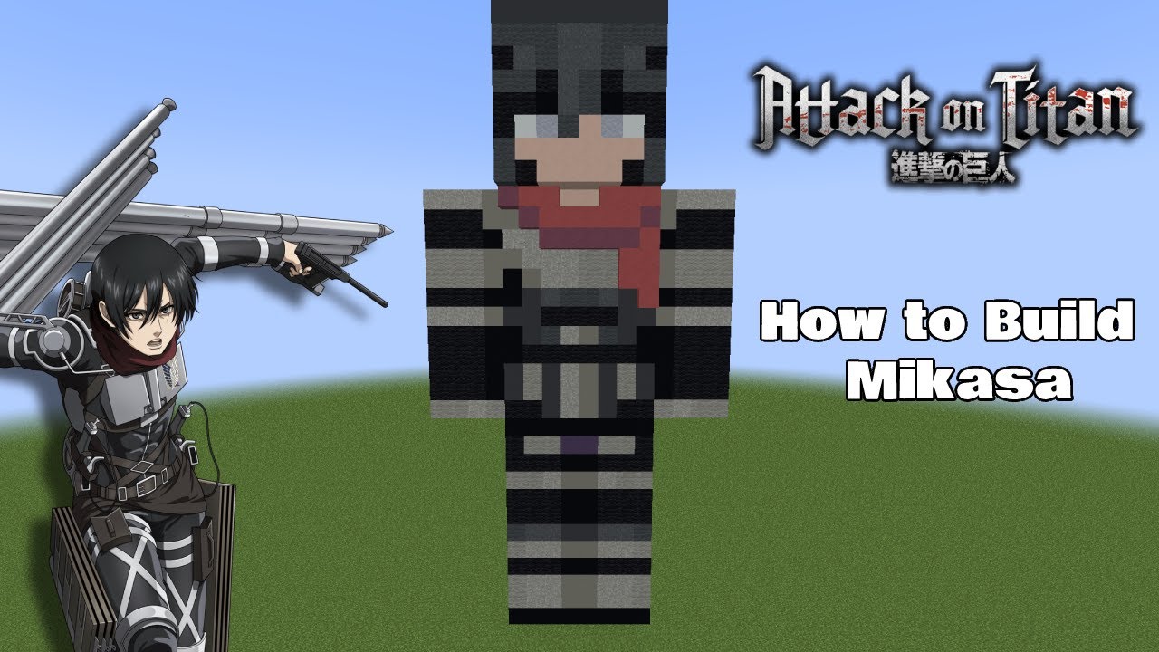 Minecraft | How To Build a Mikasa Ackerman Statue From (Attack on Titan ...