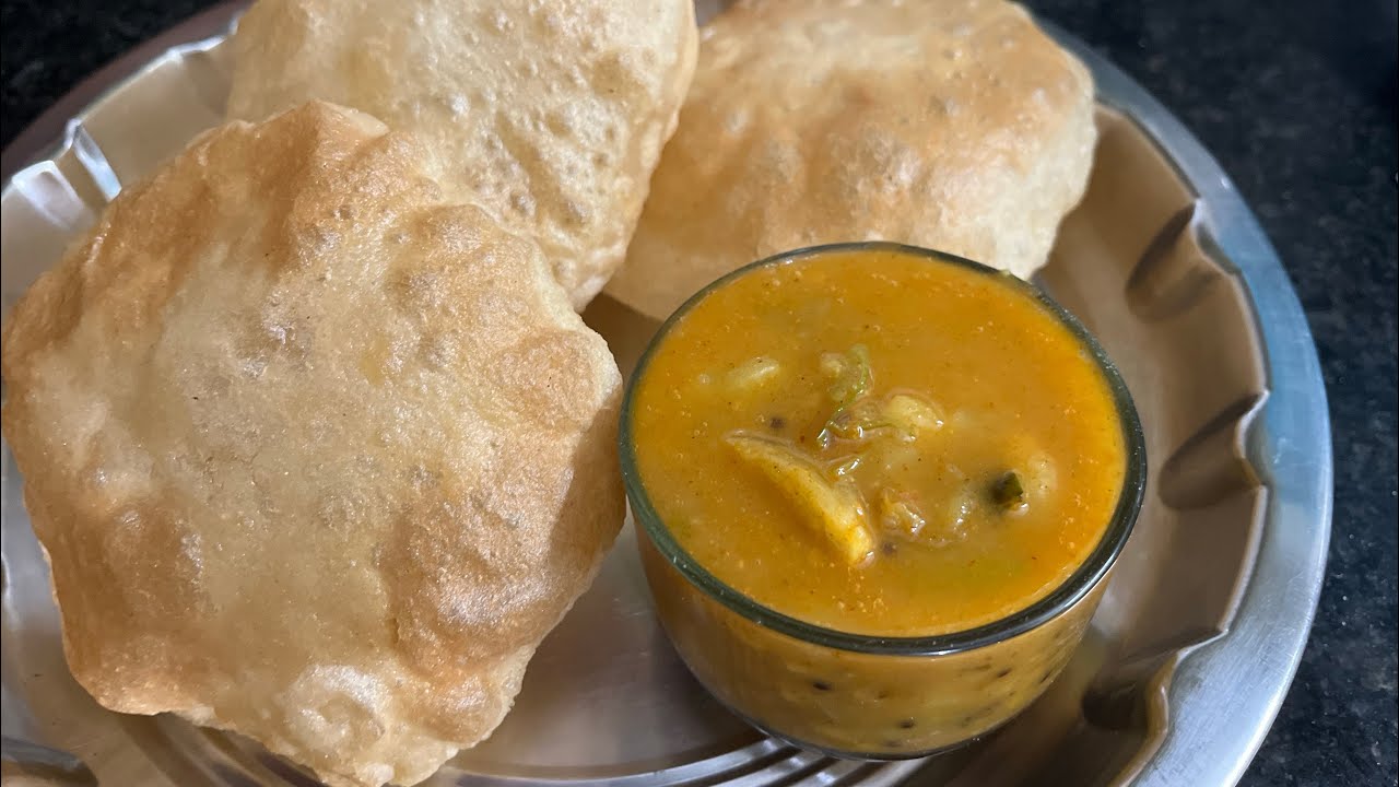 Puri and puri curry preparation - YouTube
