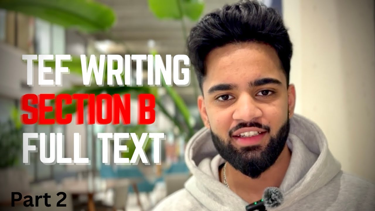 Complete TEF writing section 2 Example - YouTube