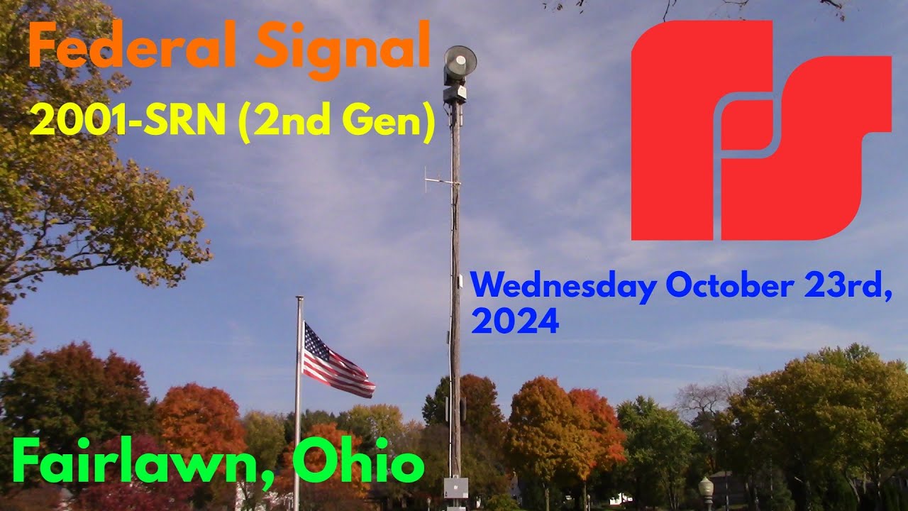 Federal Signal 2001-SRN (2nd Gen) Siren Test @ Fairlawn, Ohio - YouTube