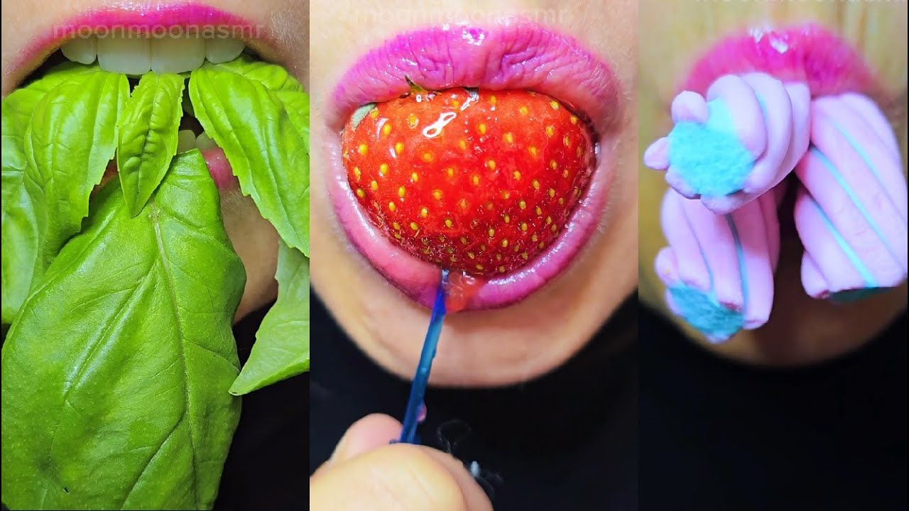 asmr 30 MINUTES FOR SLEEP EMOJI FOOD CHALLENGE mukbang eating sounds ...