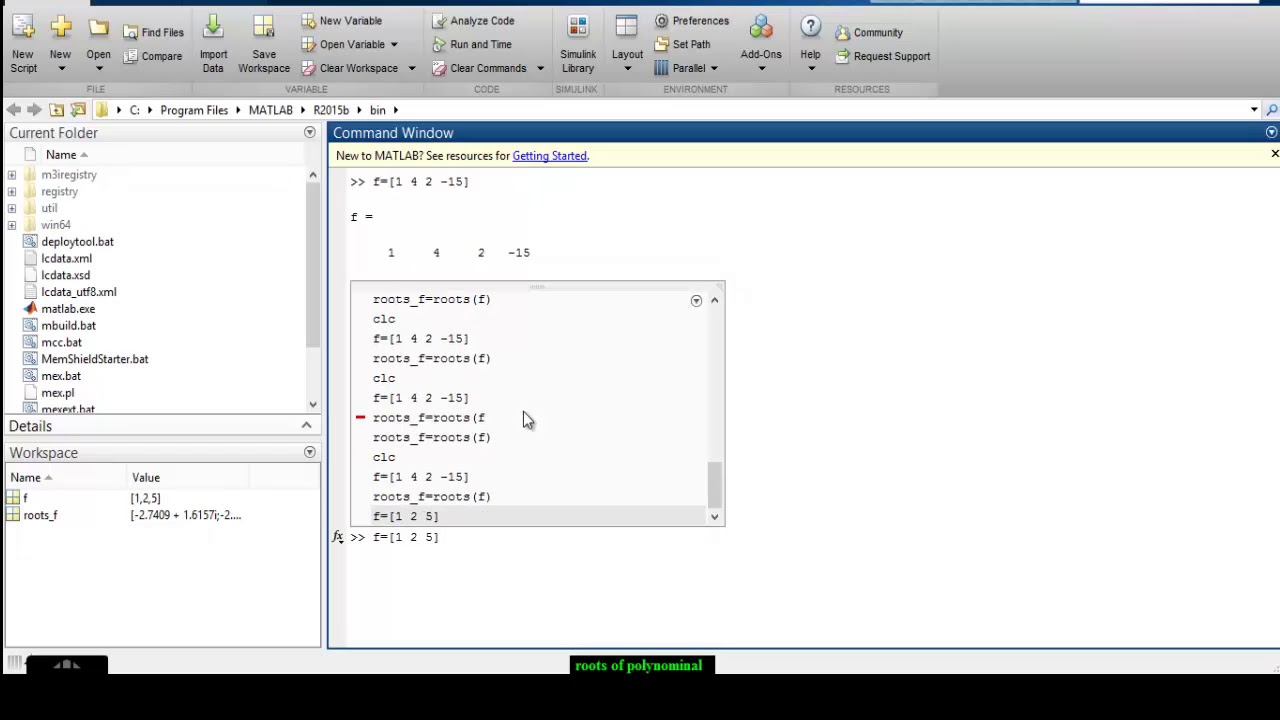 Matlab Finding Roots Of Equation YouTube