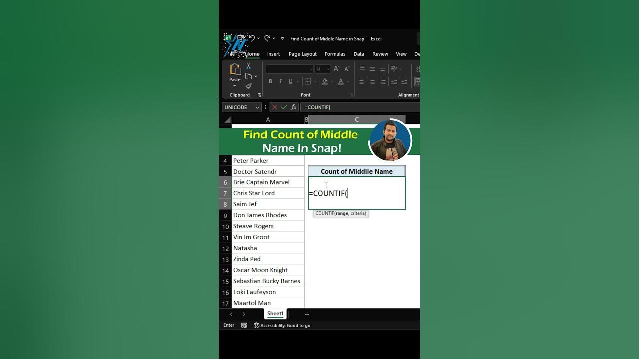 Secret Excel Trick: COUNT MIDDLE NAMES in SECONDS! 😮 Excel Tutoring #shorts - YouTube
