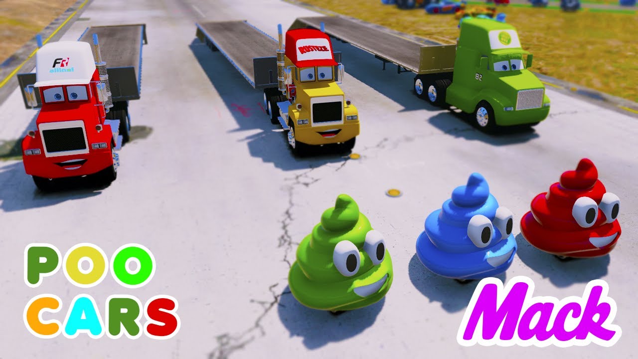 Race Track Cars Poo Mack Trucks Carros McQueen hauler Mack Rusteze ...