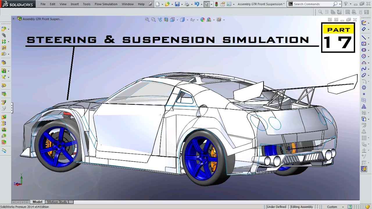 Steering & front suspension simulation : 3D Modeling Nissan GTR - R35 ...