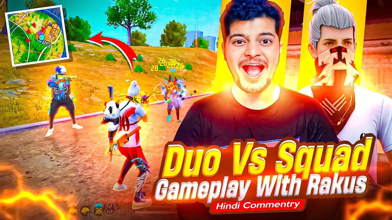 Utkarsh FF Playing with Rakus 🔥 | Best Duo Vs Squad Rank Match 🤯 ...