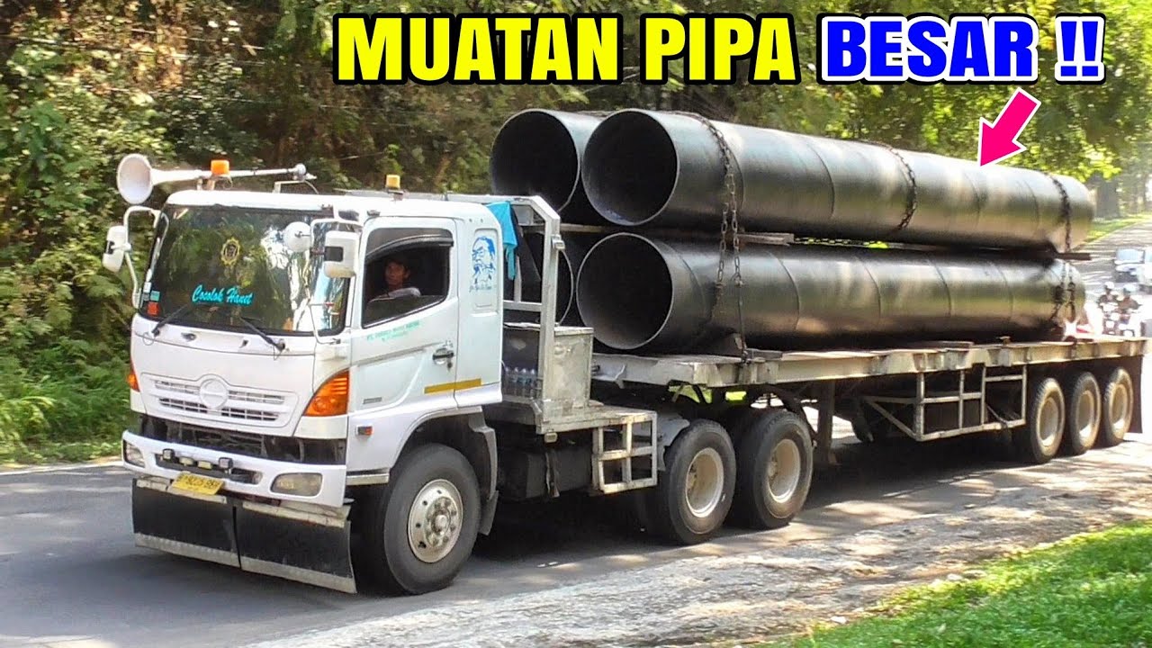 Muatan PIPA !! 3Truk HINO SG 260Ti, FM 320 Ti, Tronton Hino, Giga ...