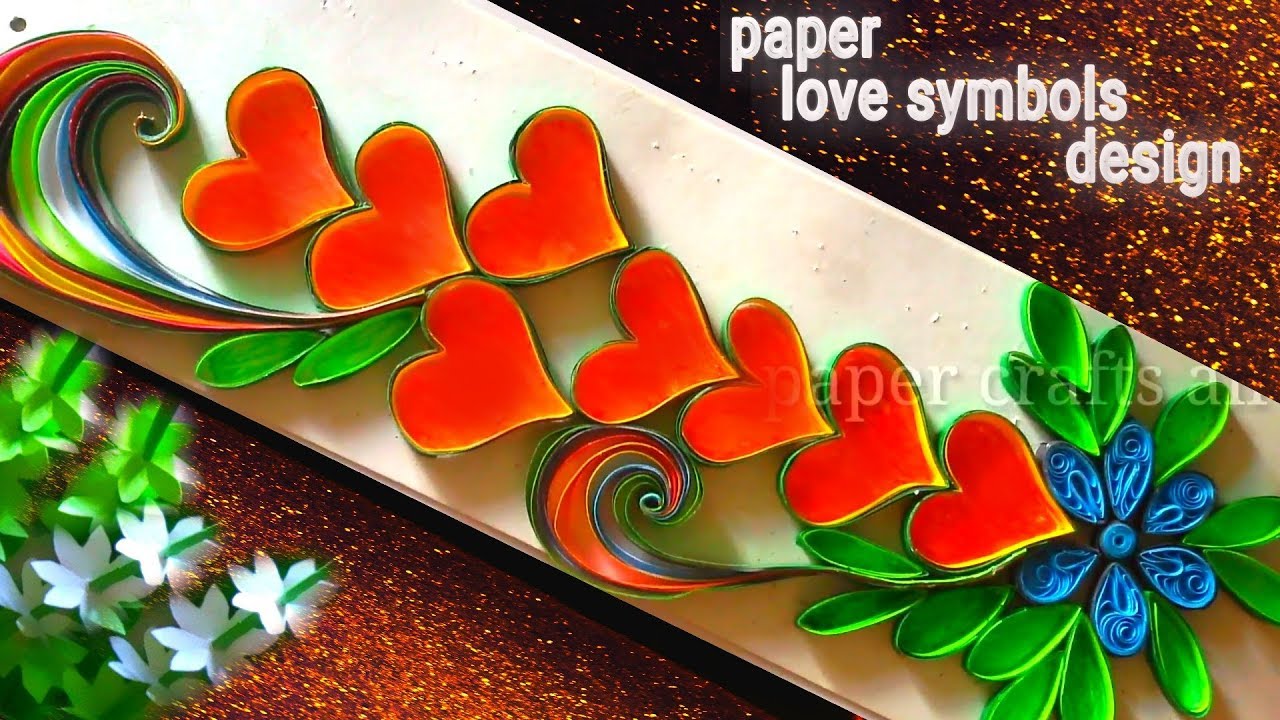 beautiful paper hart symbols | wall hart symbols paper crafts || paper ...