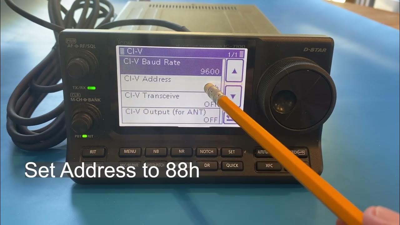 Icom IC-7100 Configuration to use M5Stack smart CAT/CIV display - YouTube