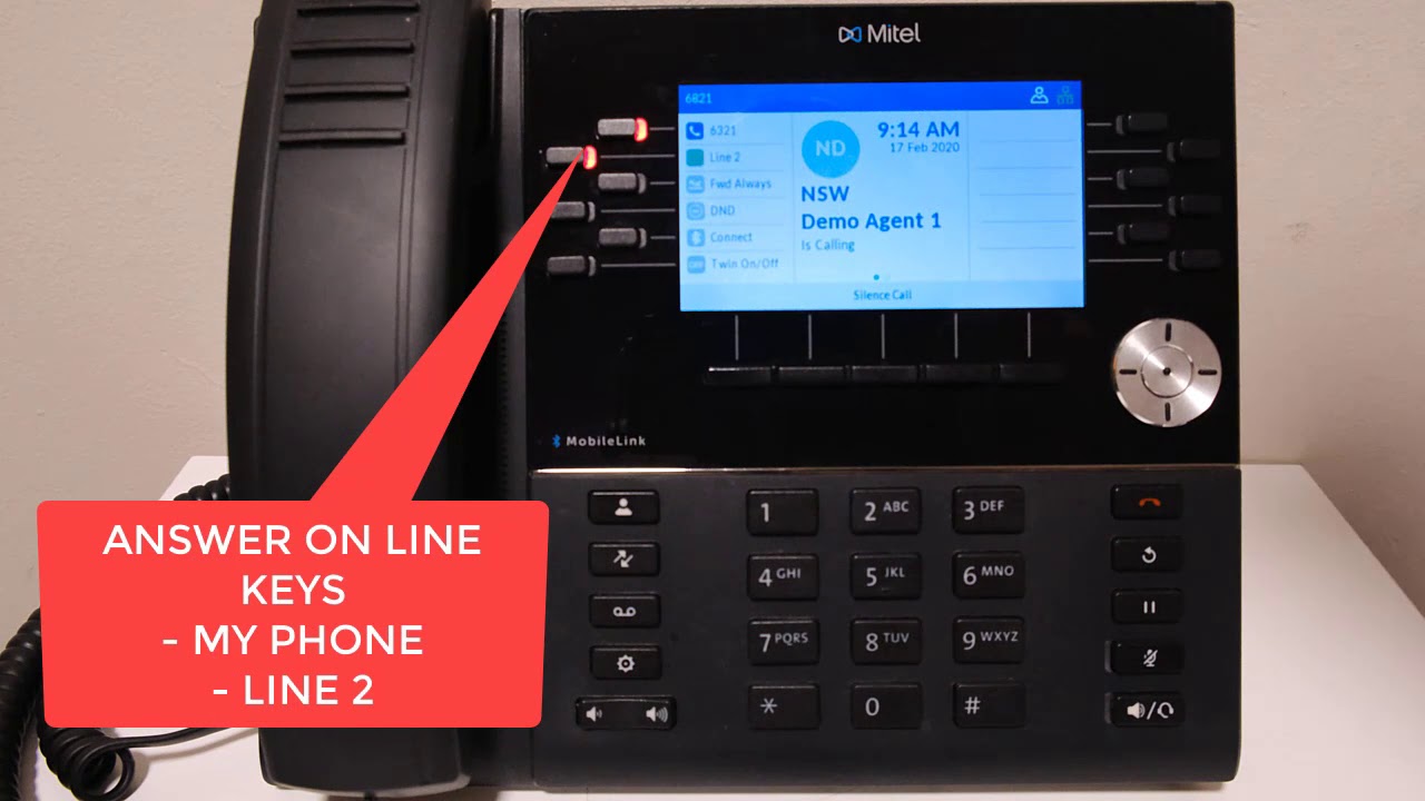 Mitel 6930 Handset - Answer a Call Handset, Speaker, Line Keys - YouTube