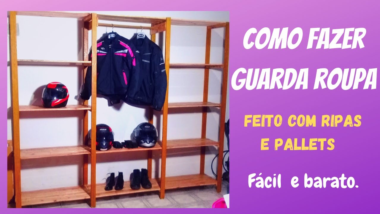 Como fazer armário roupeiro de paletes. - YouTube