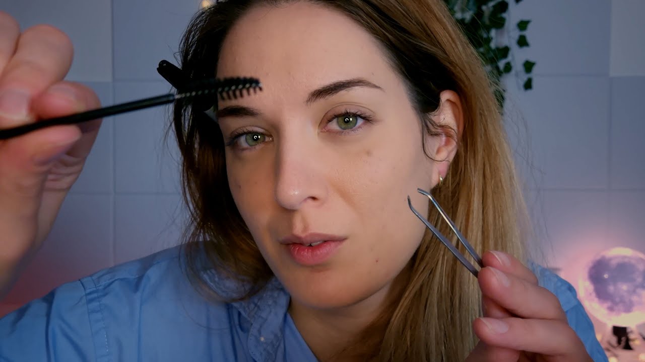 ASMR | Doing Your Eyebrows Roleplay | Shaping | Tweezing | Soft Spoken - YouTube