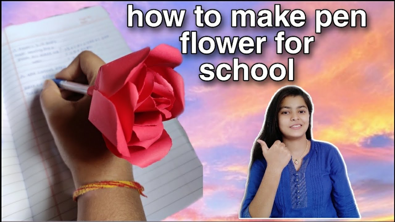 How To Make Pen Flower At Home - YouTube